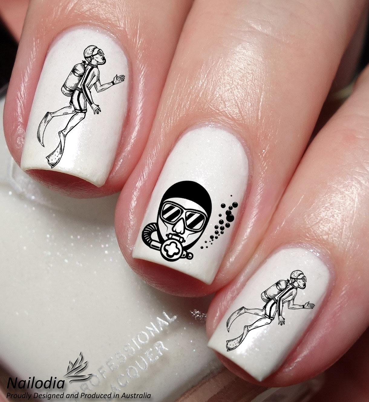 Scuba Diver Nail Art Decal Sticker - Etsy