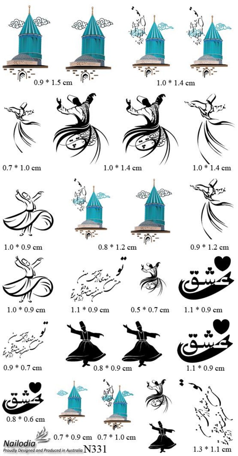 Persian Poet Molana Molavi Rumi Nail Art Decal Sticker - Etsy