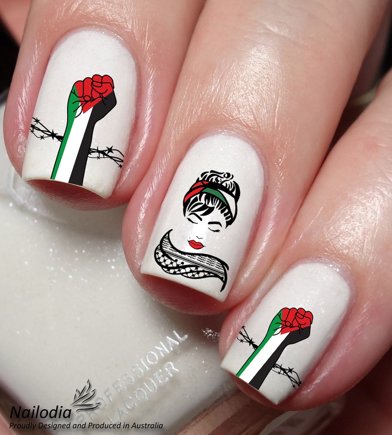 I Love Palestine Nail Art Decal Sticker - Etsy