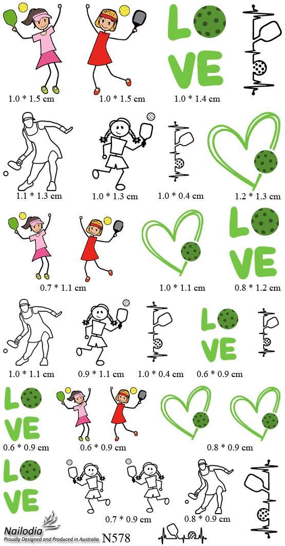 Pickleball Girl Nail Art Decal Sticker - Etsy