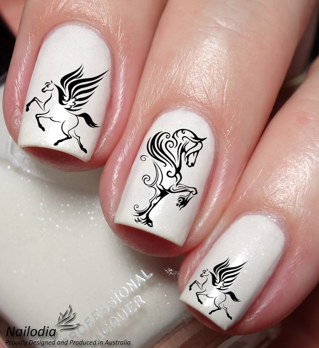 Winged Horse Nail Art Decal Sticker - Etsy