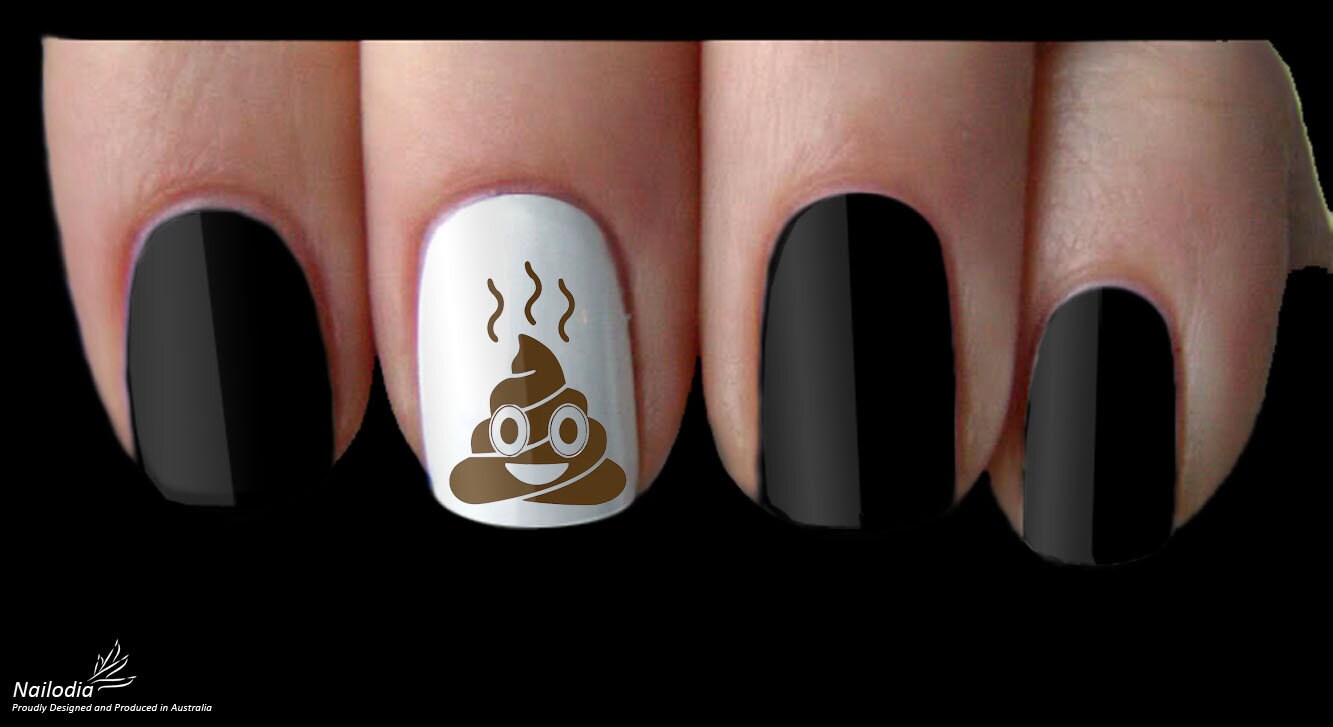 Funny Poop Emoji Nail Art Decal Sticker - Etsy