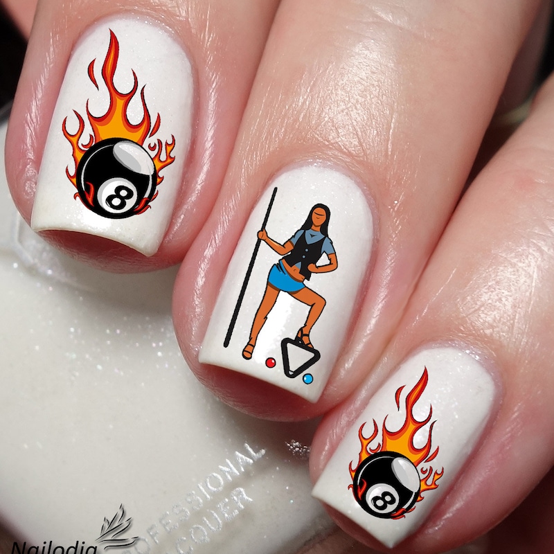 Press on Nails 8 Ball - Etsy