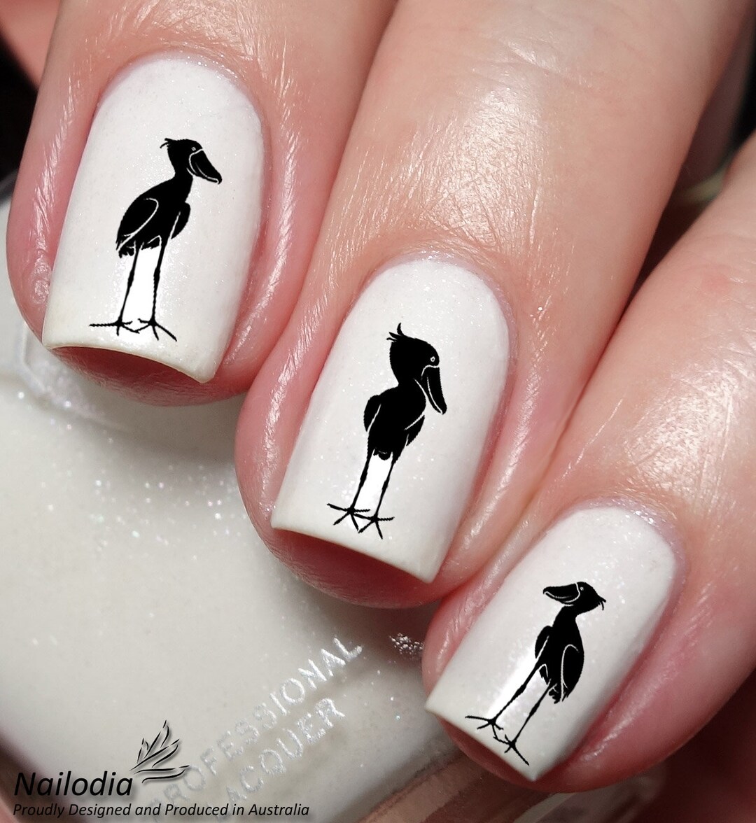 Shoebill Bird Nail Art Decal Sticker - Etsy