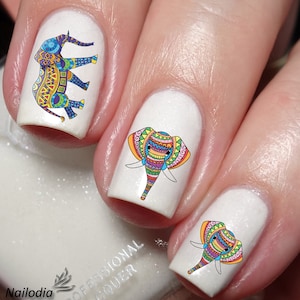 Ethnic Elephant Nail Art Decal Sticker - Etsy