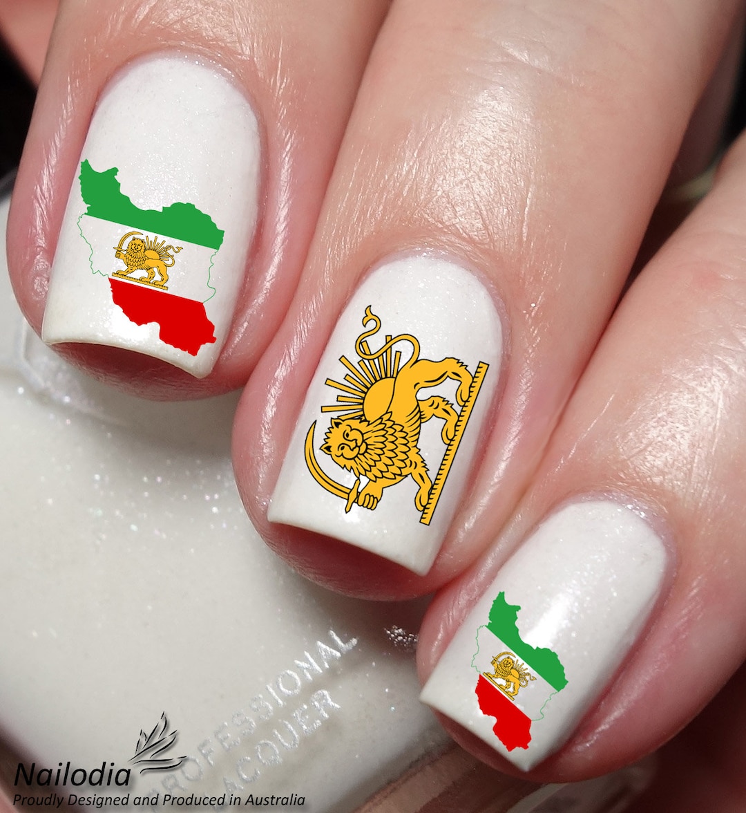 I Love Iran Nail Art Decal Sticker - Persian Flag - Etsy