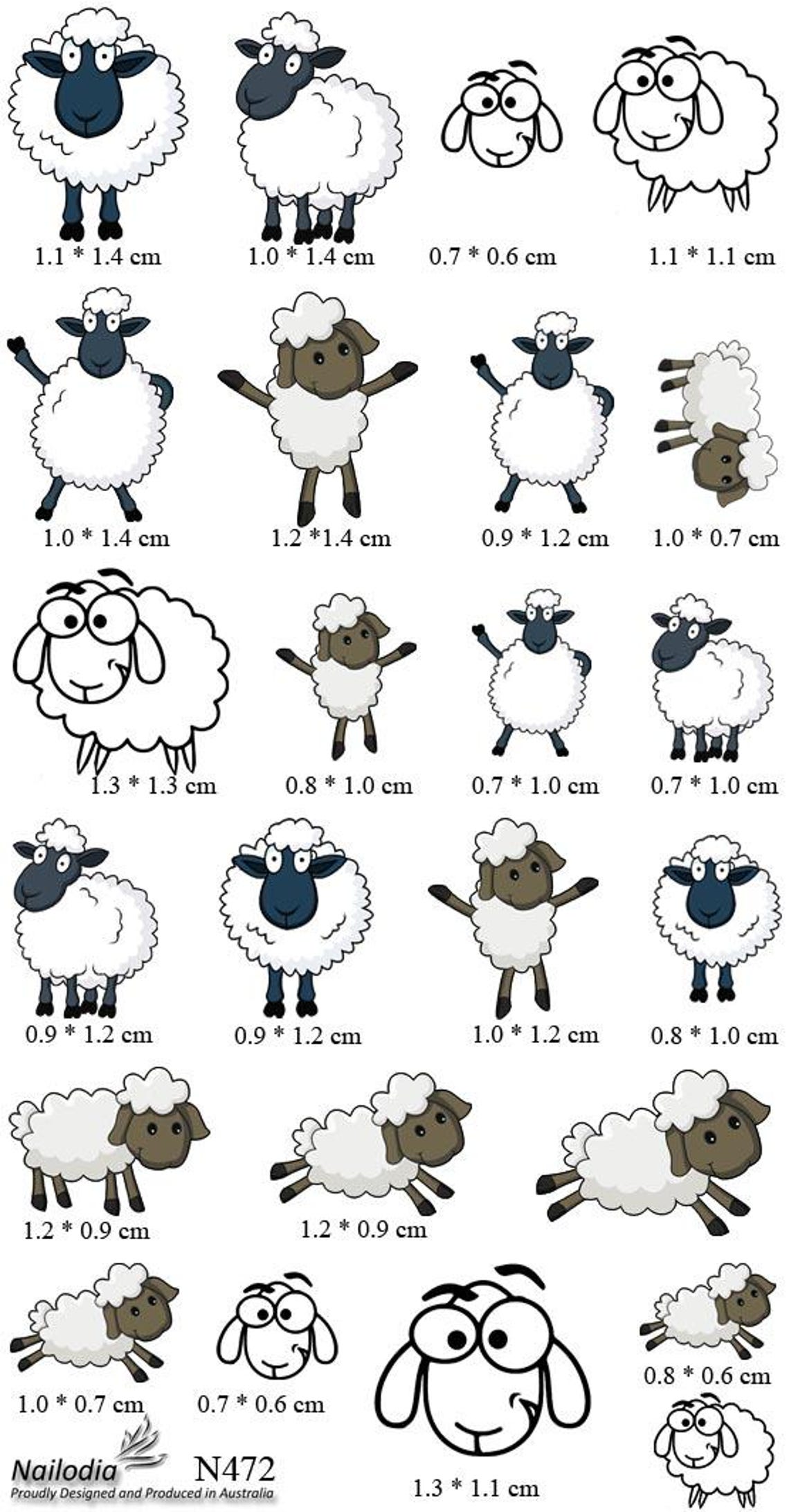 Cute Sheep Nail Art Decal Sticker - Etsy