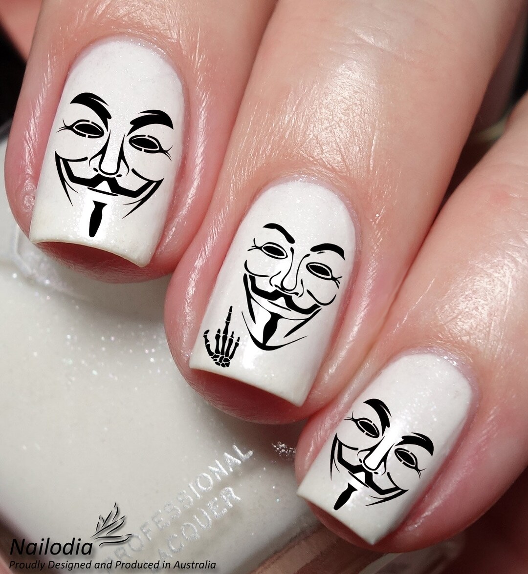 Anonymous Vendetta Mask Nail Art Decal Sticker - Etsy
