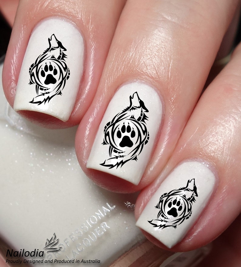 Wolf Tribal Nail Art Decal Sticker - Etsy