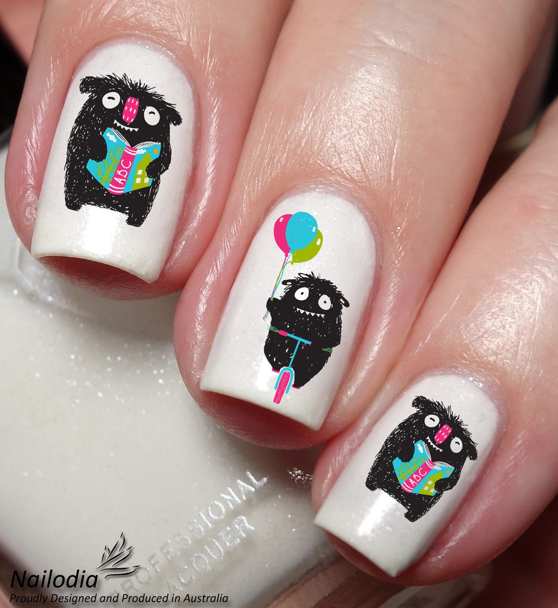Cute Monster Nail Art Decal Sticker - Etsy