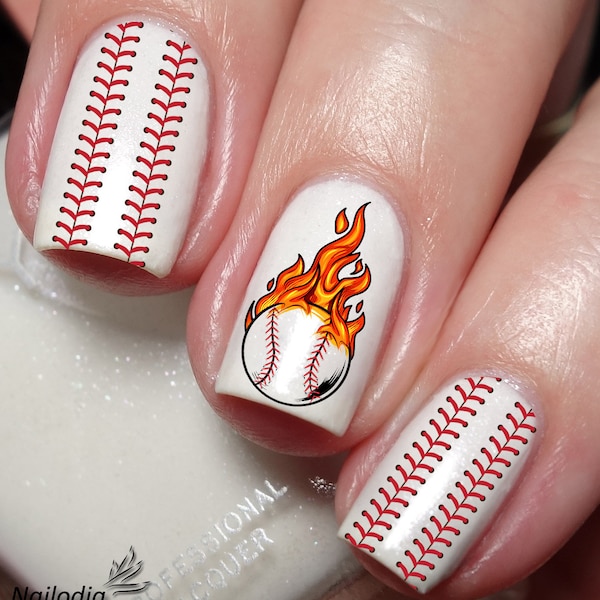 Baseball Nail Decals - Etsy