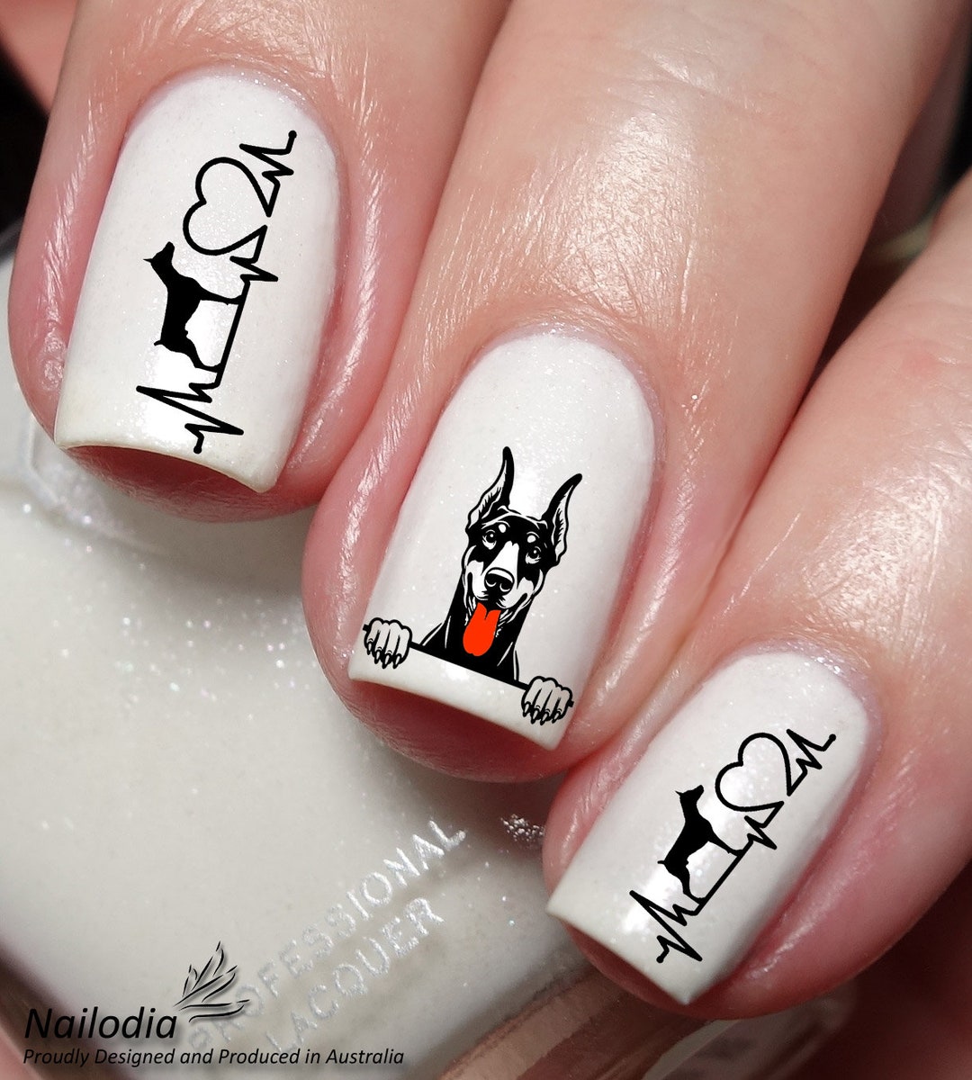 Doberman Dog Nail Art Decal Sticker - Etsy
