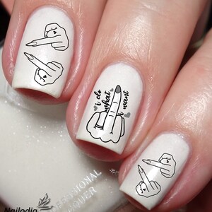 Middle Finger Nail Art Decal Sticker - Etsy