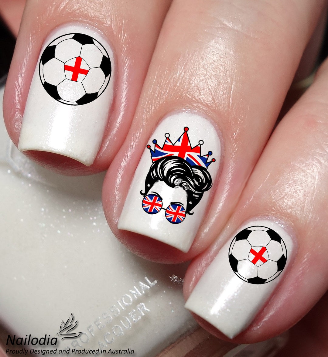 England Football Soccer Fan Nail Art Decal Sticker - Etsy