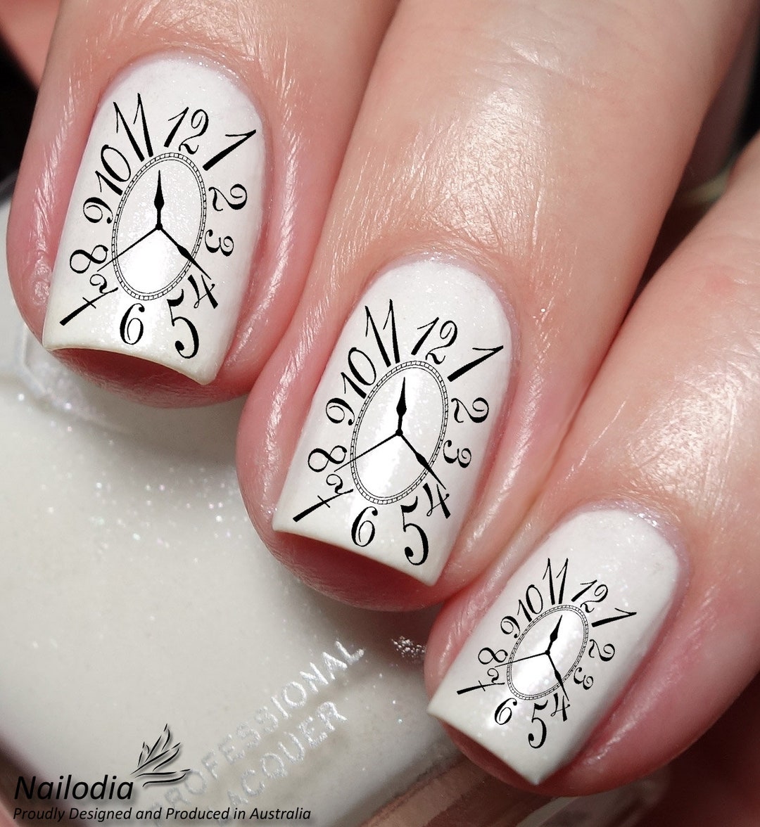 Vintage Clock Nail Art Decal Sticker - Etsy