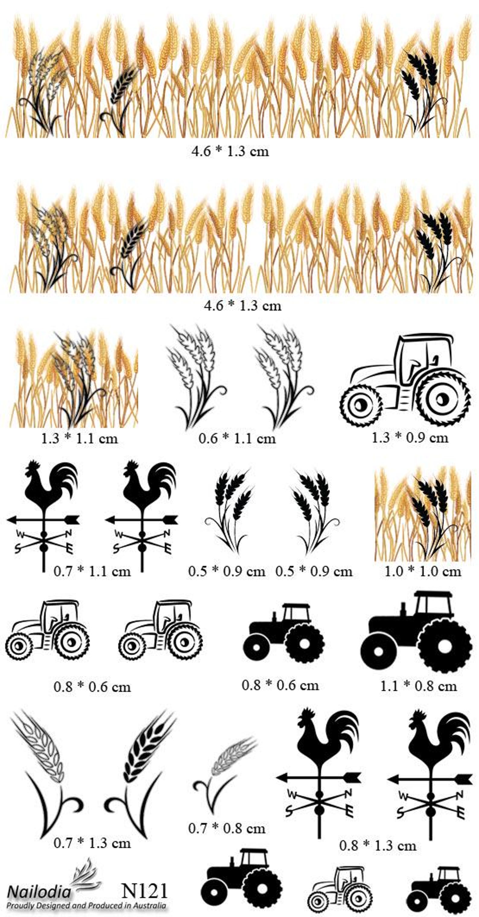 Wheat Farm Nail Art Decal Sticker - Etsy