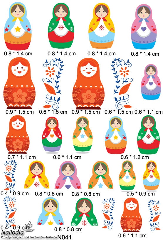 Russian Stacking Nesting Doll Nail Art Decal Sticker - Etsy