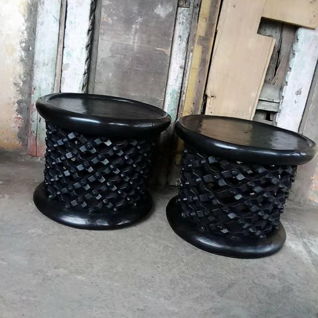 Handmade African Coffee Table - Curve Wooden Bamileke Table - Tribal ...