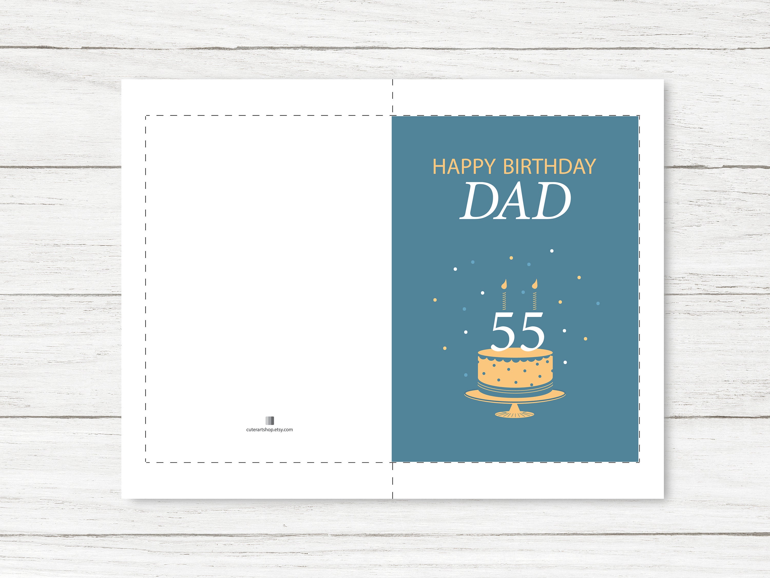 Printable Happy 55th Birthday Card for Dad - Digital 55th Birthday ...