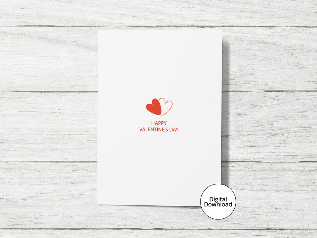 Happy Valentine's Day Printable Card | Valentine's Two Hearts Digital ...