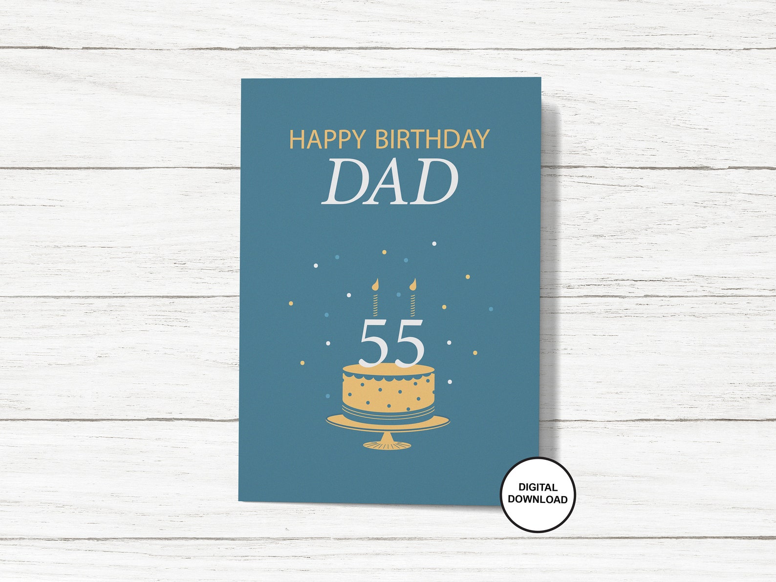 Printable Happy 55th Birthday Card for Dad - Digital 55th Birthday ...
