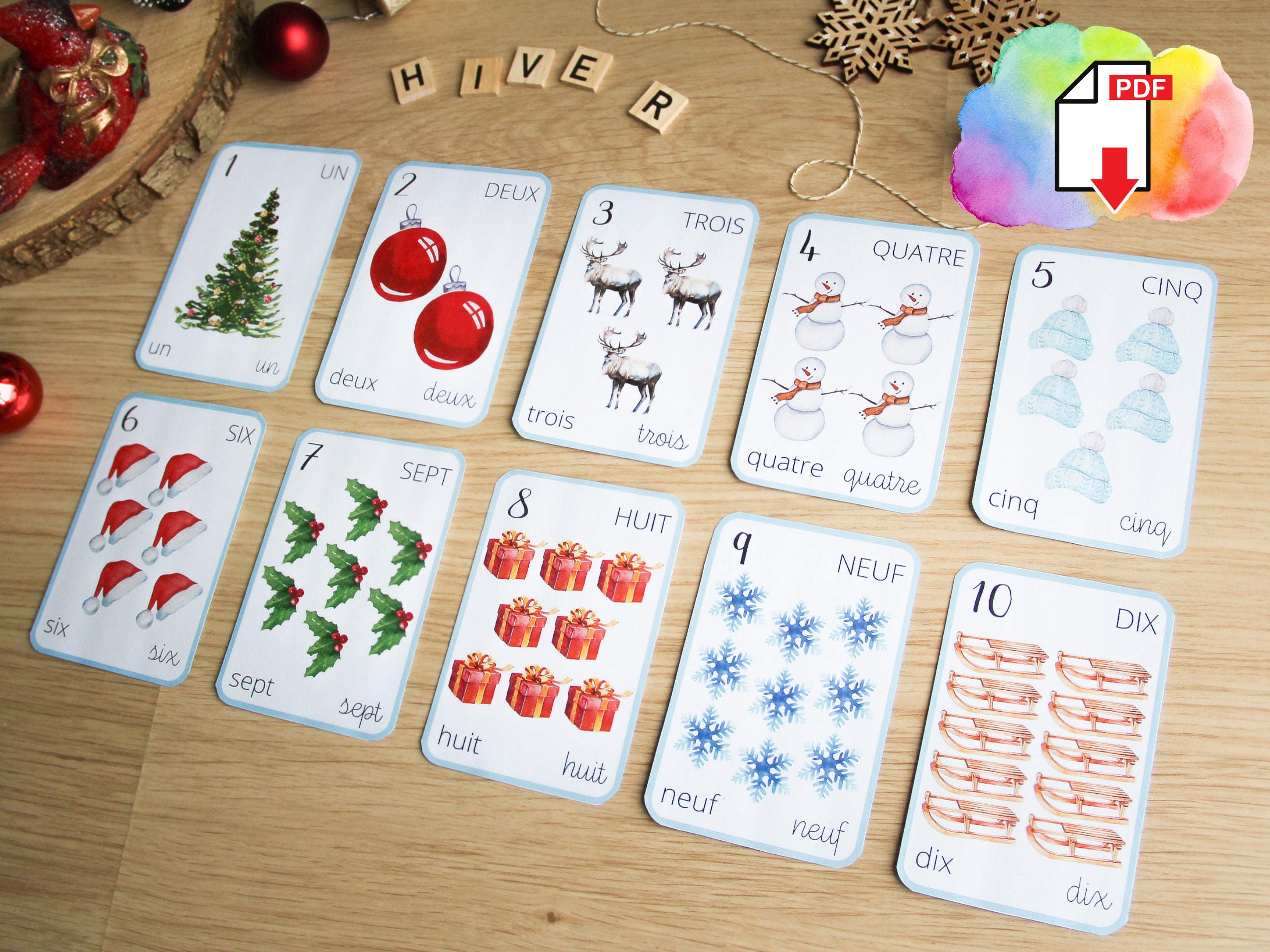 Number/digit Card 1-10, Counting Card, Learn to Count, Fall ...