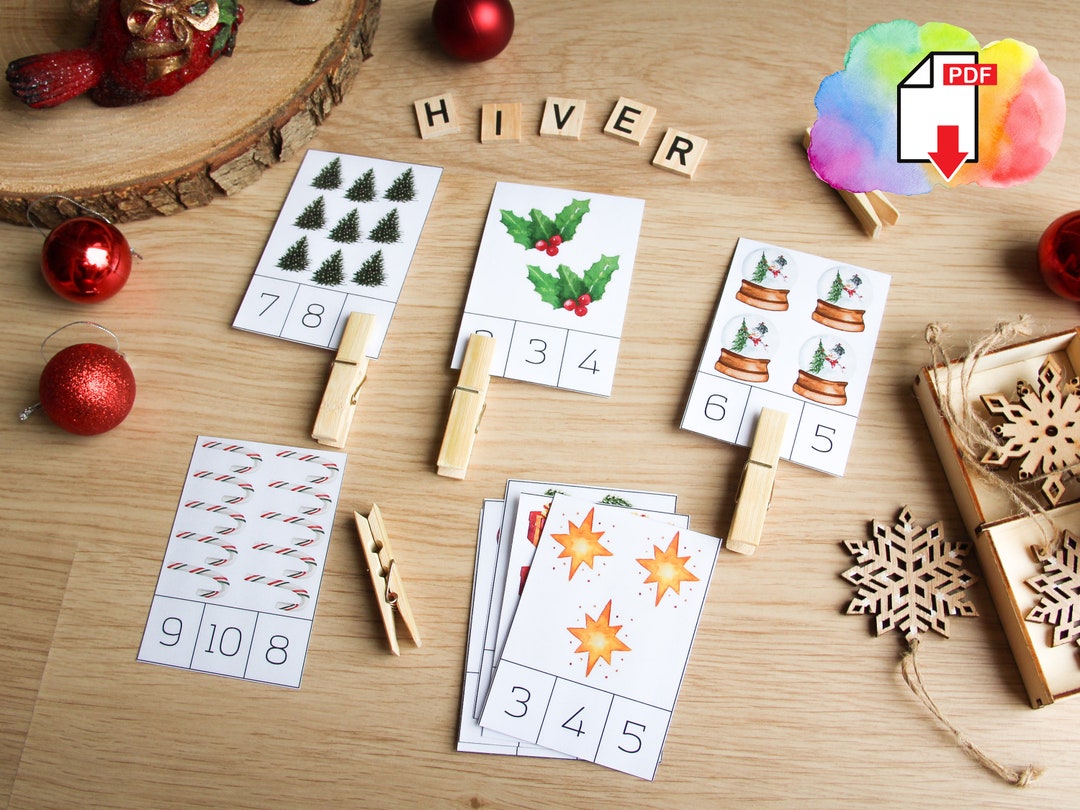 Counting Cards, Counting Activity Numbers 1-10, Montessori Learning ...
