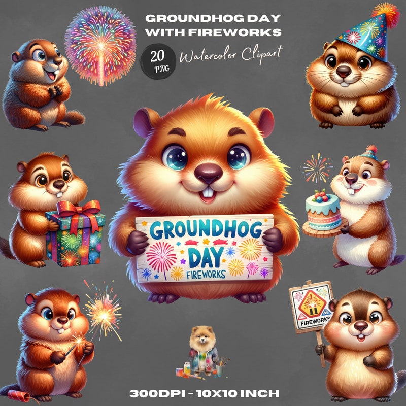 Groundhog Day Clip Art - Etsy