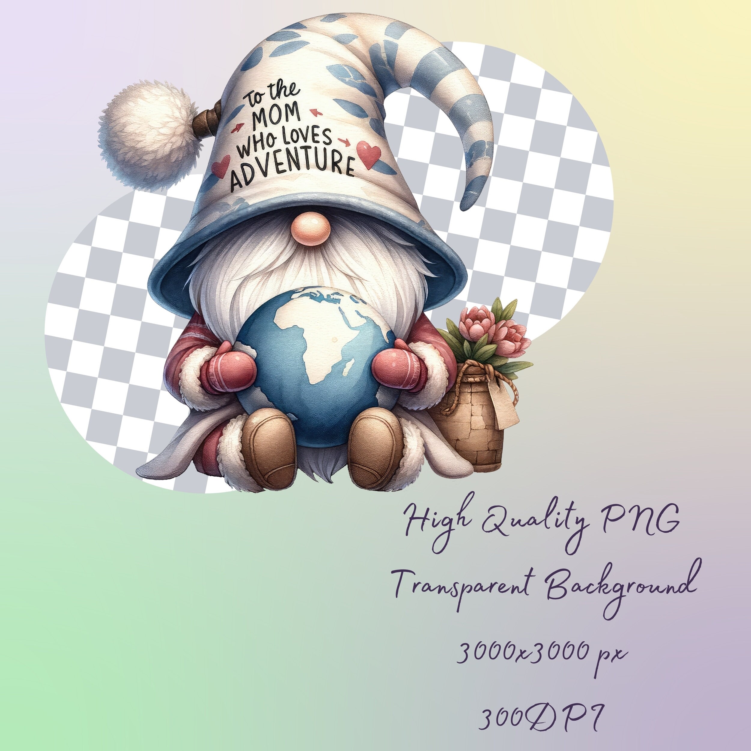 Watercolor Mother's Day Gnome Clipart. Gnome Illustrations & Digital ...
