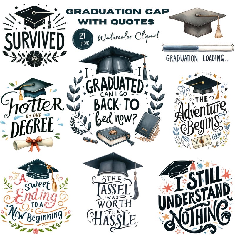 Graduation Clipart 2025 - Etsy