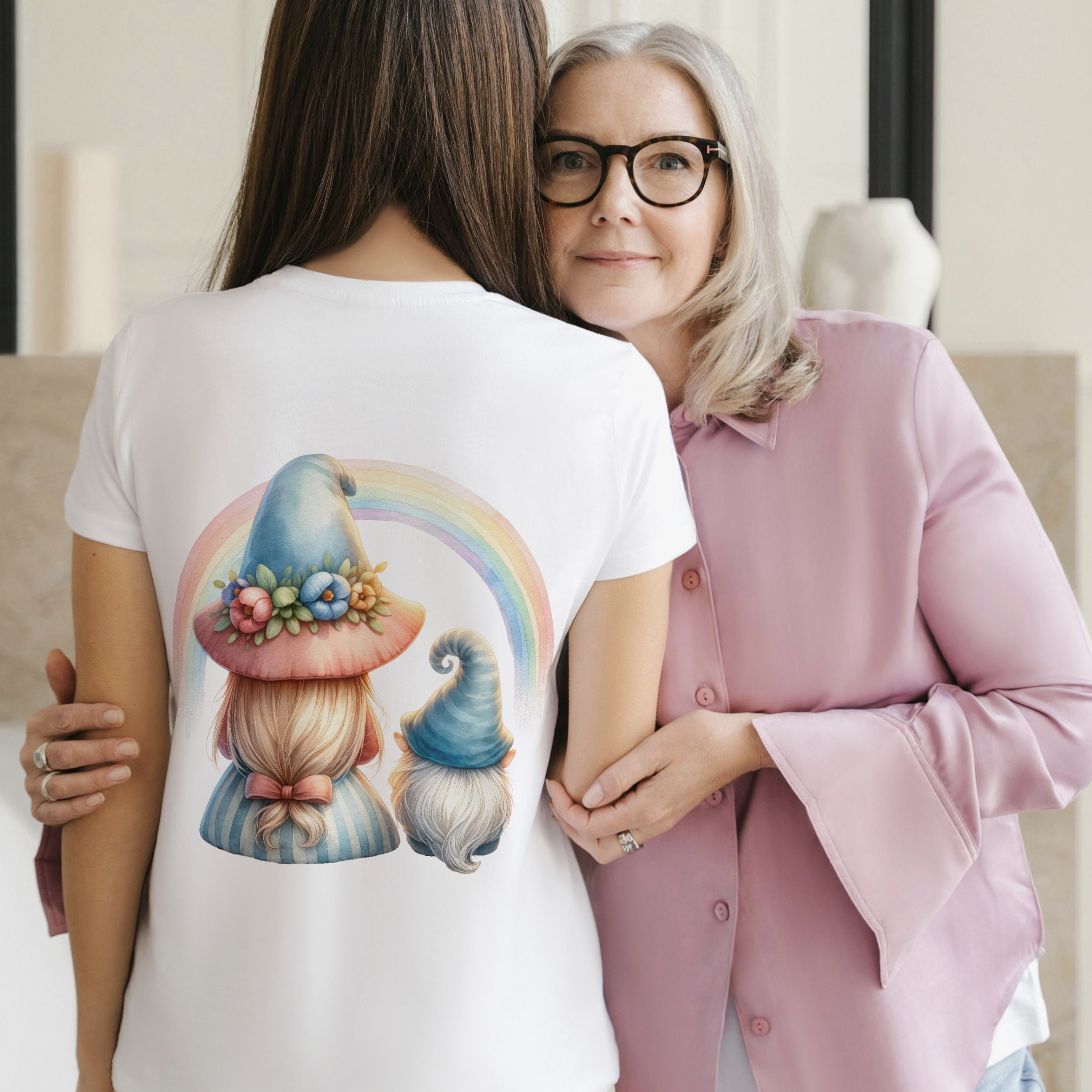 Watercolor Mother's Day Gnome Clipart. Mother Gnome and Baby Gnome ...