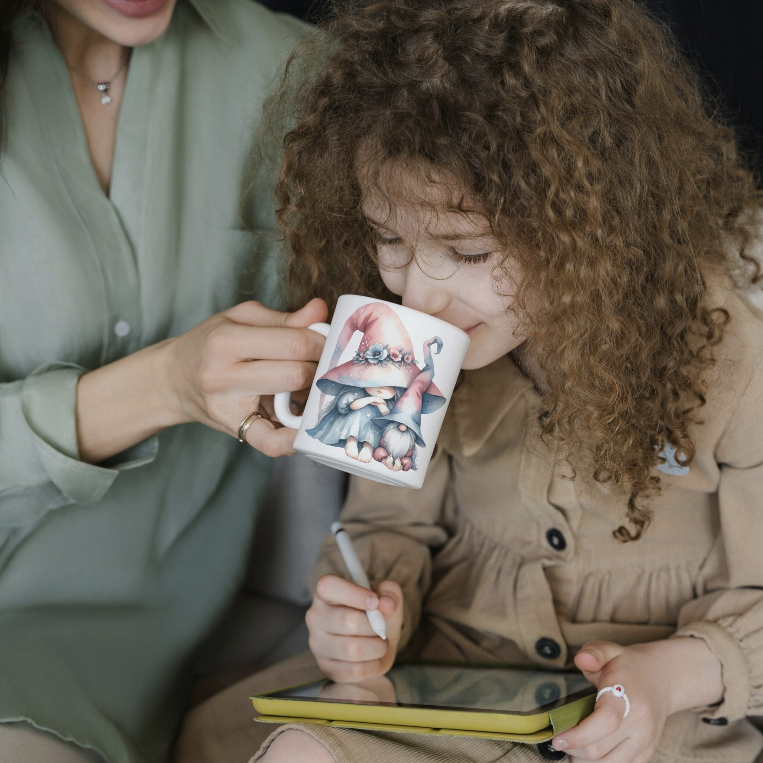 Watercolor Mother's Day Gnome Clipart. Mother Gnome and Baby Gnome ...