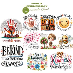 Kindness Day PNG Clipart Watercolor. Inspirational Quotes, Positive ...