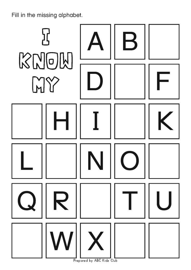 I Know My ABC Uppercase Printable PDF Book for Pre-school / Early ...
