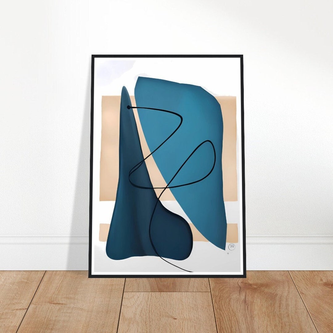Minimalism Blue Premium Poster Made of Matte Paper With Wooden Frame - Etsy