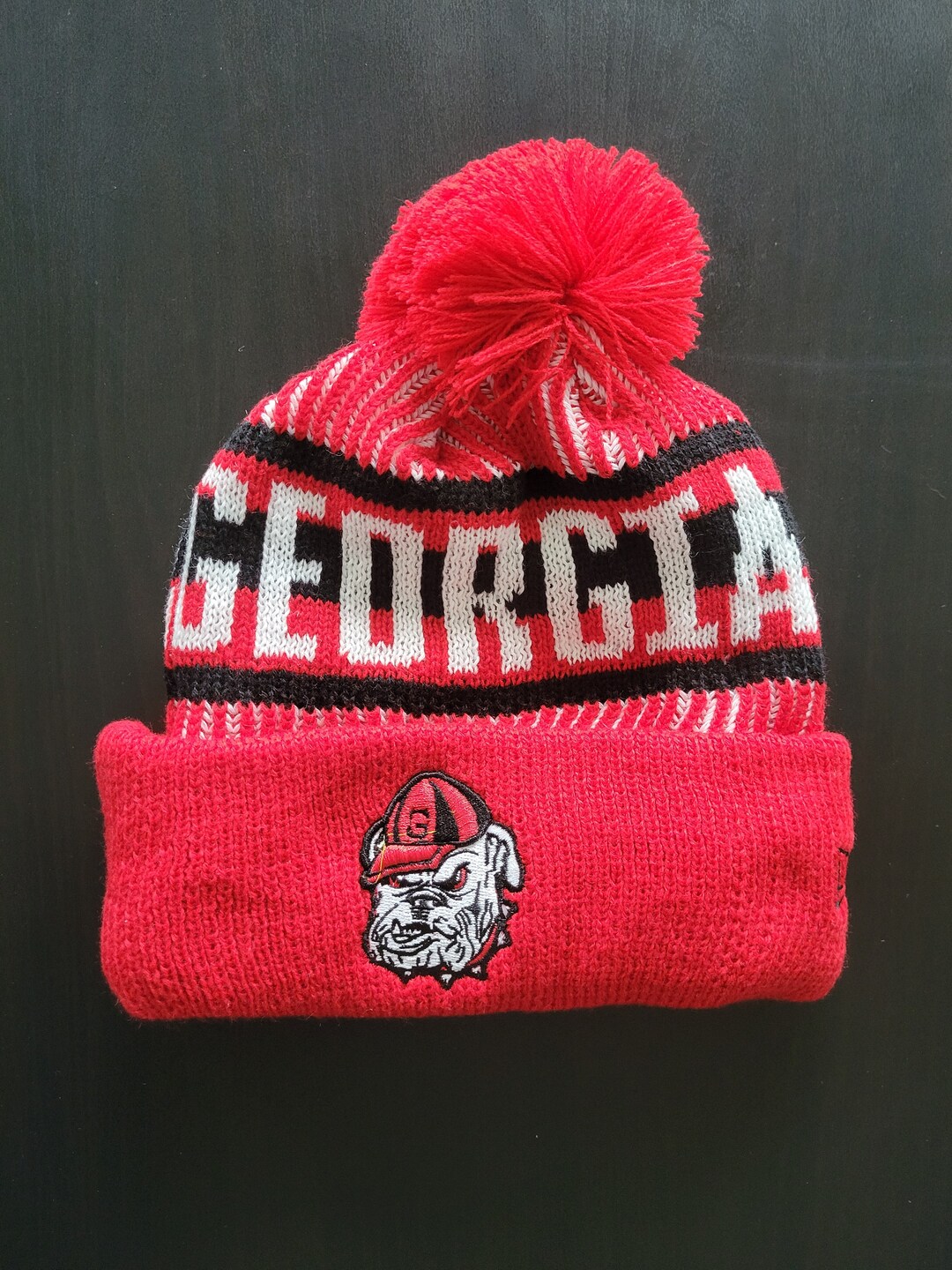 University of Georgia Bulldogs Beanie / Football Winter Hat Cap With ...