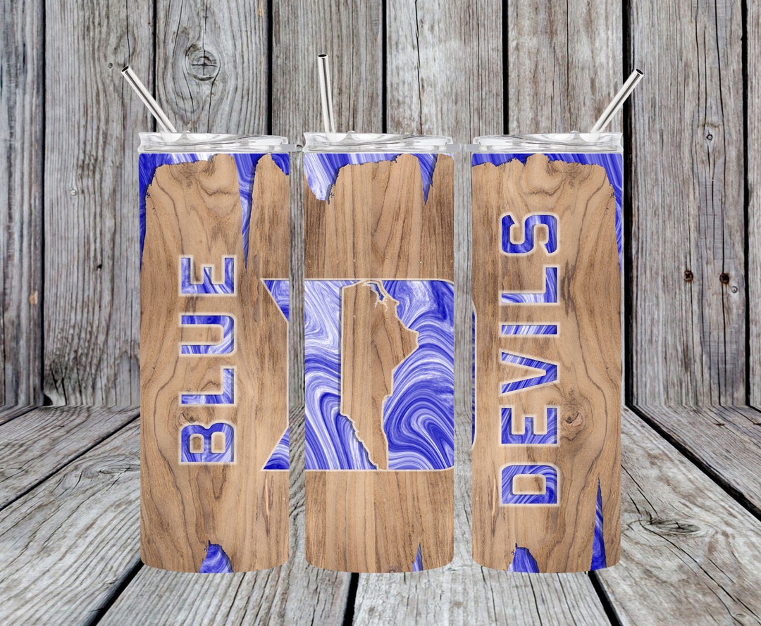 Duke Blue Devil's Wood Grain Tumbler - Etsy