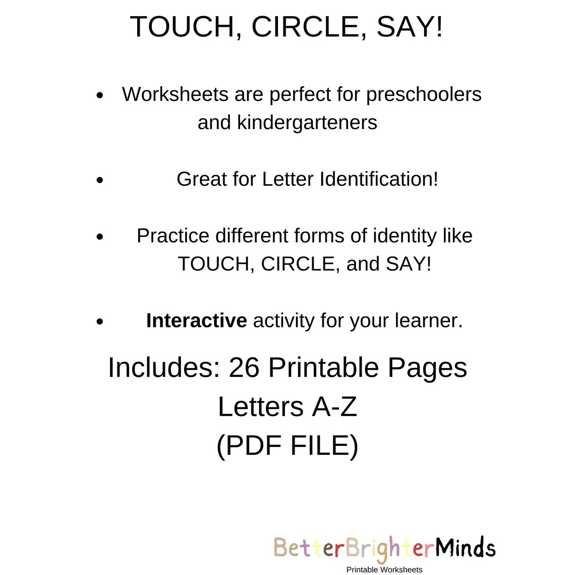 PRINTABLE WORKSHEETS, A-Z, Letters, Early Learning, Fun Activity ...