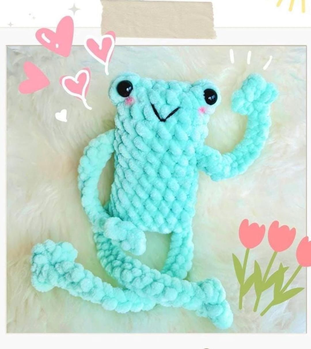Flaily Froggie No-sew Crochet Pattern: Leggy Frog Amigurumi Plushie ...