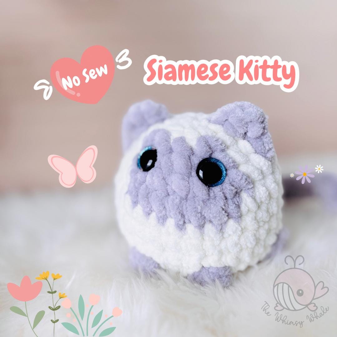 Siamese Kitty, No-sew, Crochet Pattern, Digital Download, Amigurumi ...
