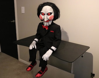 Inspired Saw Jigsaw Poppet Halloween Costume Child's Kids Size Saw Jigsaw Billy the Puppet ...