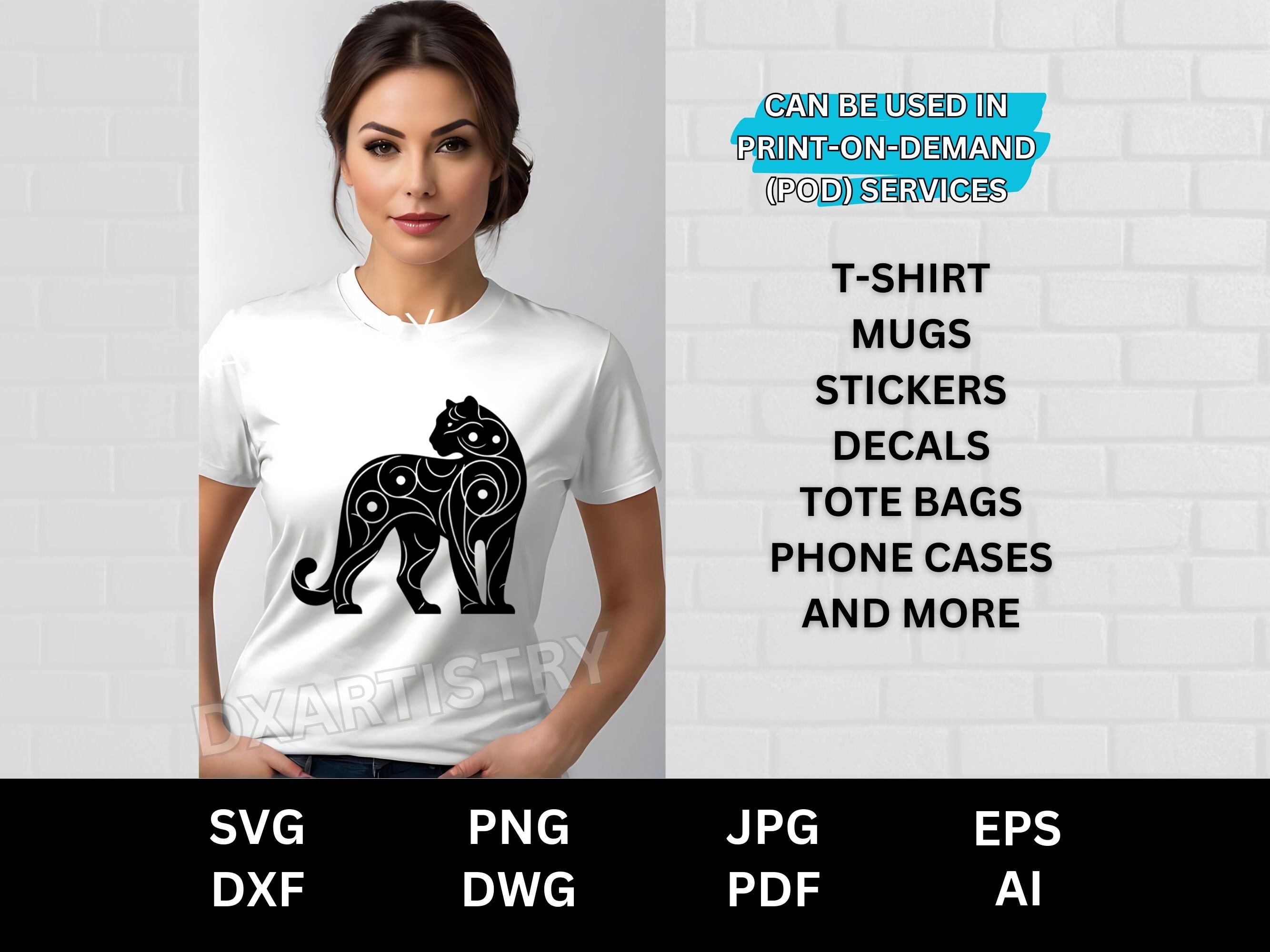 Panther SVG Laser Engrave Dxf Dwg Cnc Webp, Panther PNG, Panther Clip ...