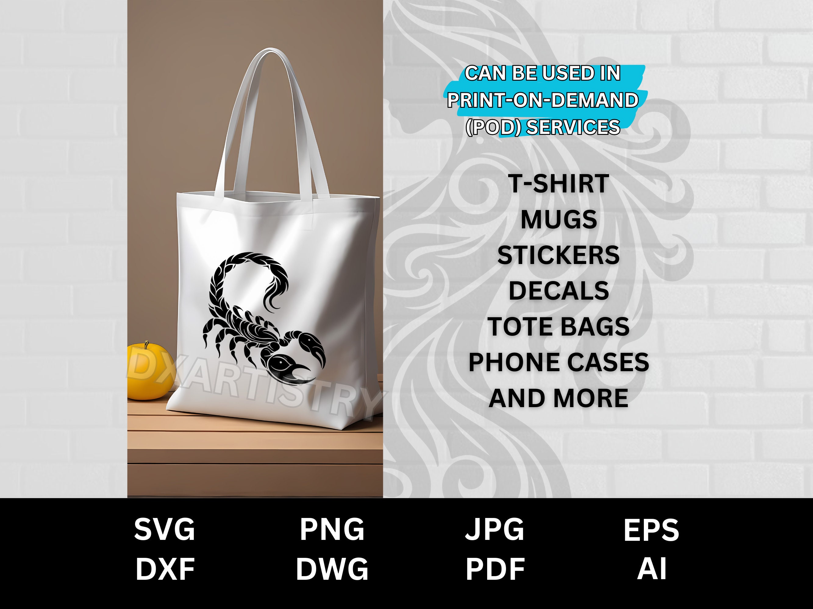 Scorpion SVG Vector Laser Engrave Dxf Dwg Cnc Webp, Scorpion PNG ...