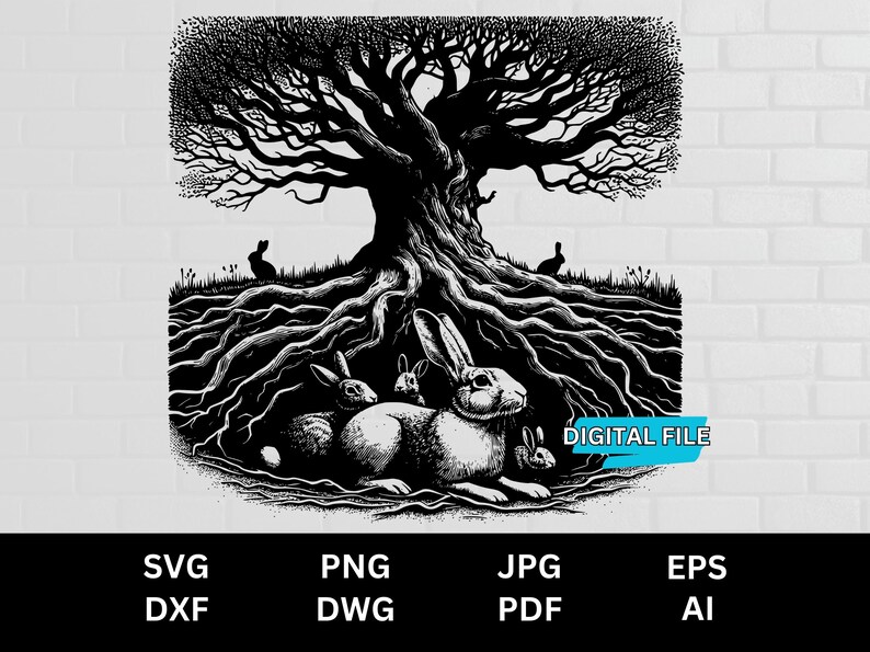 Bunny SVG Vector Laser Engrave Dxf Dwg Cnc Webp, Bunny PNG, Bunny Clip ...