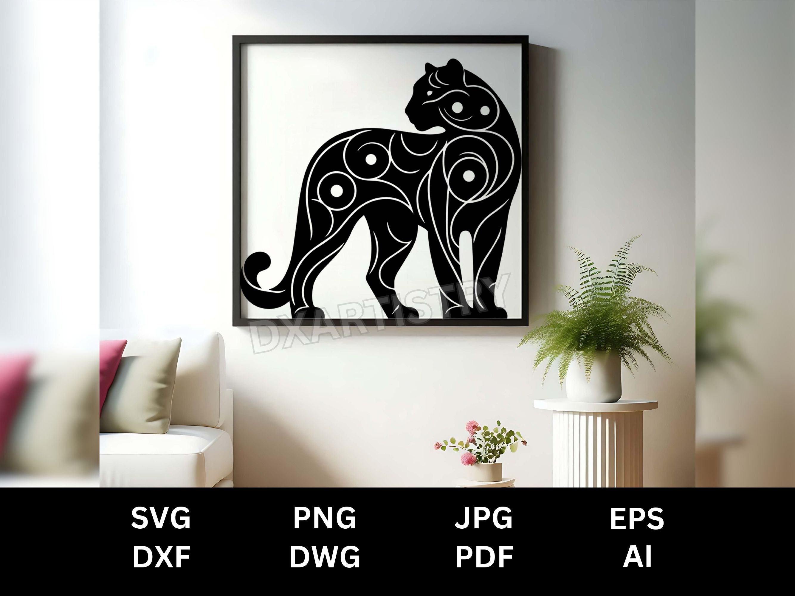 Panther SVG Laser Engrave Dxf Dwg Cnc Webp, Panther PNG, Panther Clip ...