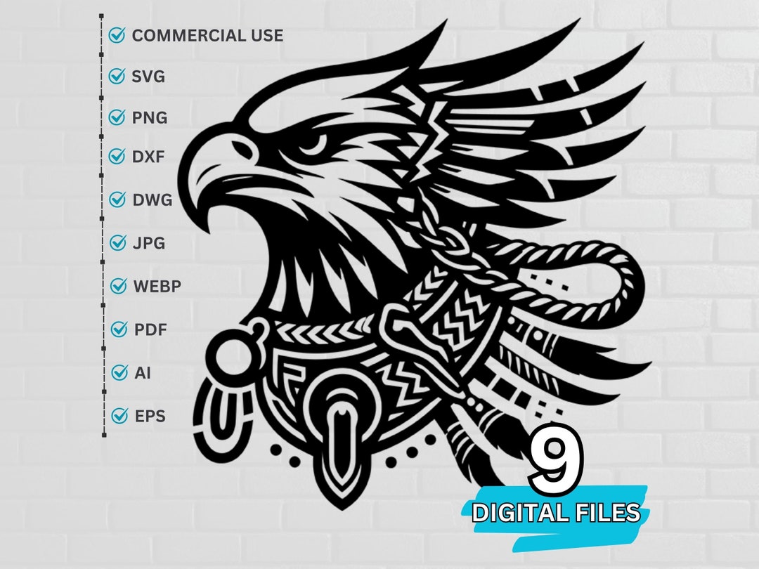 Eagle SVG Vector Laser Engrave Dxf Dwg Cnc Webp, Eagle PNG, Eagle Clip ...