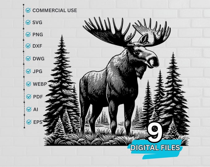 Moose Family SVG Bundle Moose SVG Laser File Moose Clipart Moose Clip ...