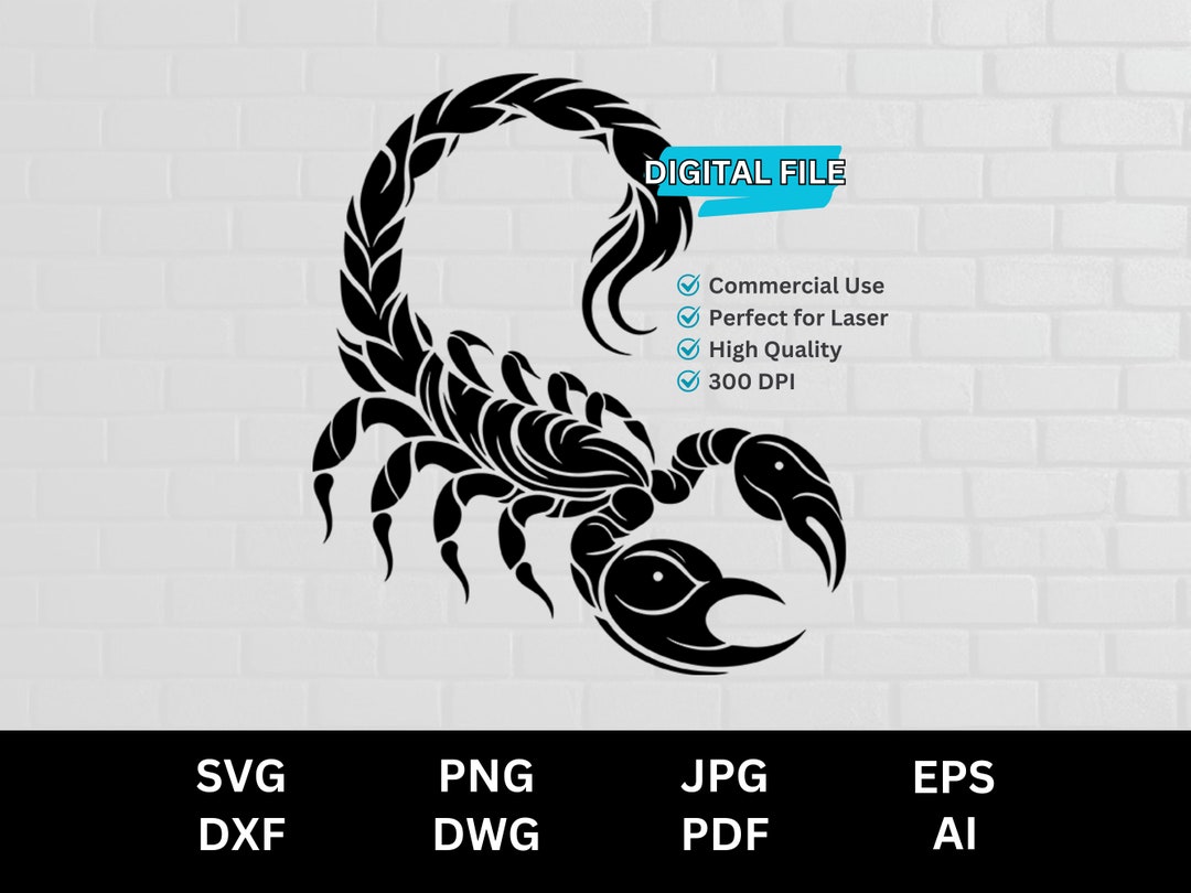 Scorpion SVG Vector Laser Engrave Dxf Dwg Cnc Webp, Scorpion PNG ...