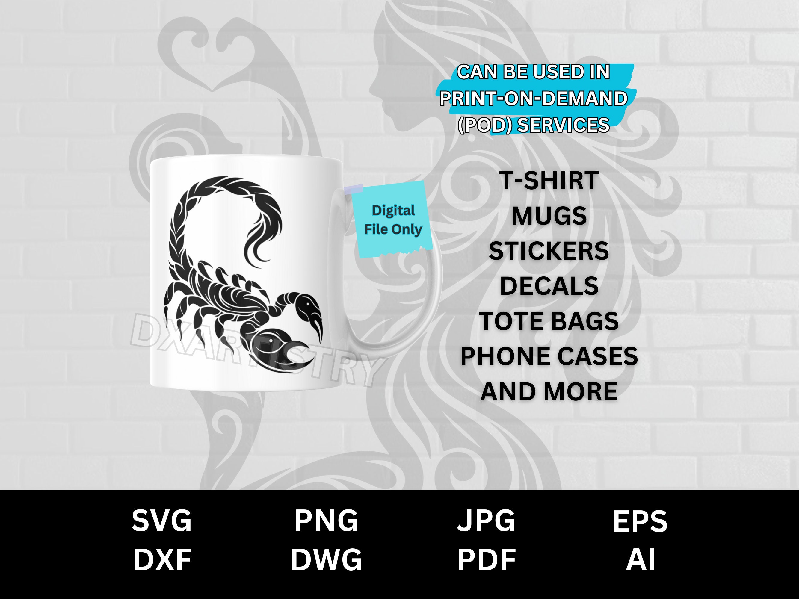 Scorpion SVG Vector Laser Engrave Dxf Dwg Cnc Webp, Scorpion PNG ...