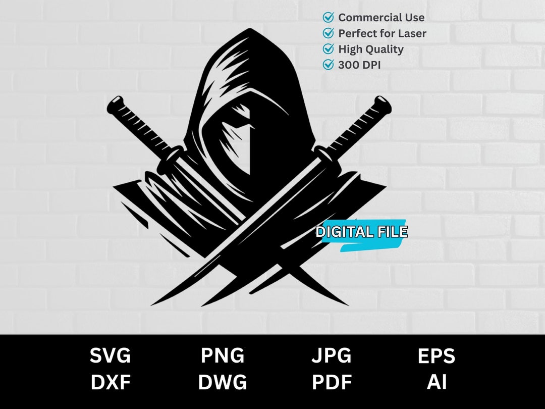 Ninja SVG Vector Laser Engrave Dxf Dwg Cnc Webp, Ninja PNG, Ninja Clip ...